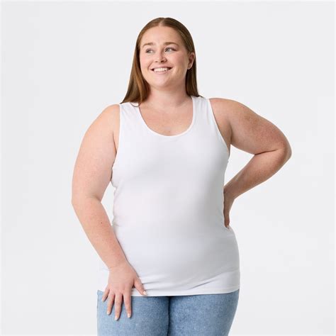 Avella Womens Stretch Tank White Size 18 Big W