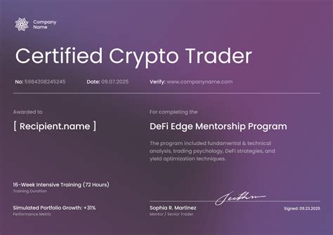 Modern And Elegant Crypto Trading Certificate Template