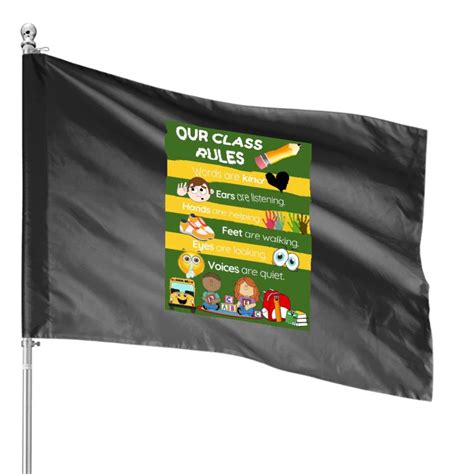 Our Class Rules Preschool House Flags Sold By Hudsondeverett Sku