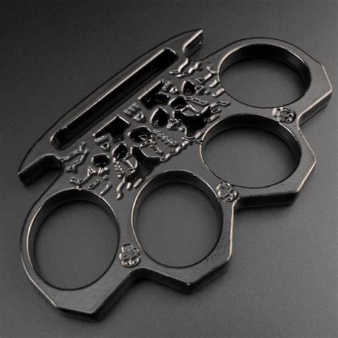 Ghost Solid Brass Knuckles Duster For Self Defense Window Breaker Ed