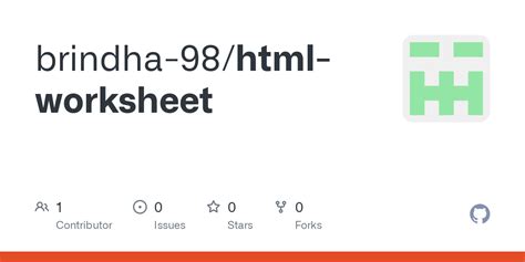 Github Brindha 98html Worksheet