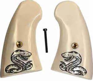 Colt Python Ivory Like Grips Small Panel With Python Snake