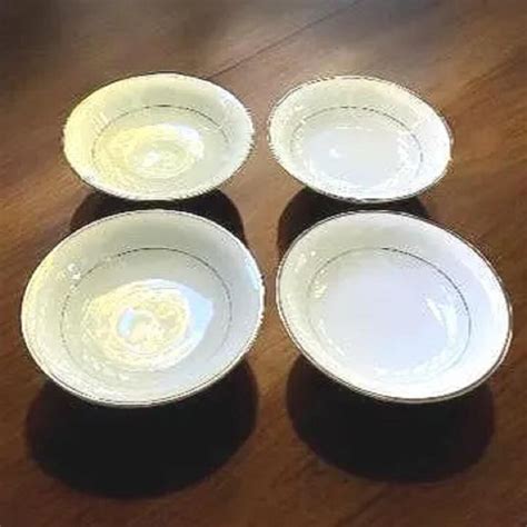 Princess House Heritage Bone China Platinum Trim Soup Bowls 7 38 Set