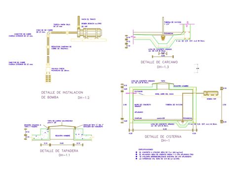 Instalación De Agua En Autocad Descargar Cad 5308 Kb Bibliocad