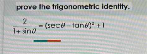 [solved] prove the identity prove the trigonometric identity 2 seco