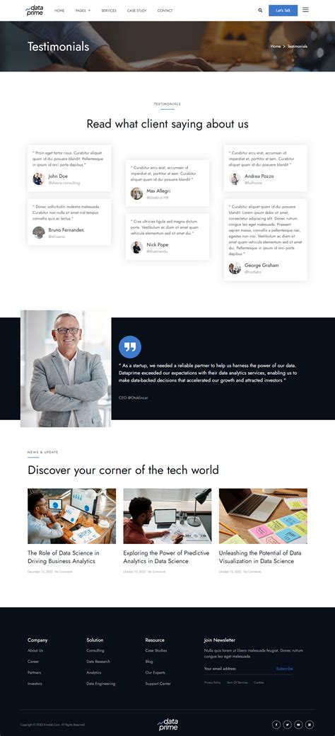 Dataprime Data Analytics Services Elementor Template Kit By Envalab
