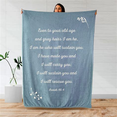 Scripture Blanket With Bible Verse From Isaiah 464