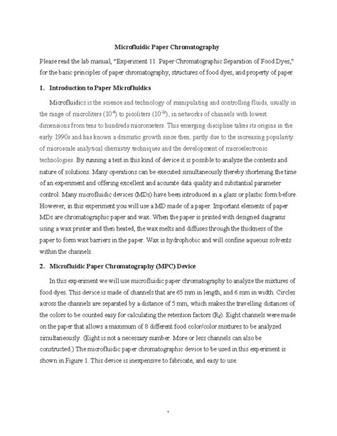 Microfluidic Paper Chromatography Final 03012017 Microfluidic Paper Chromatography Please Read