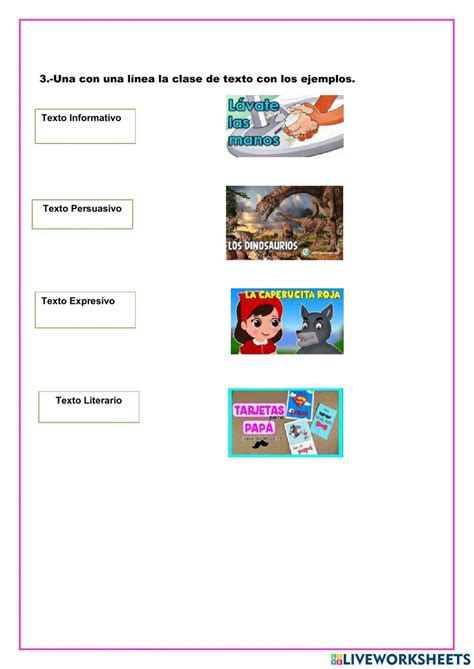 Clases De Textos Free Interactive Worksheets 1511282