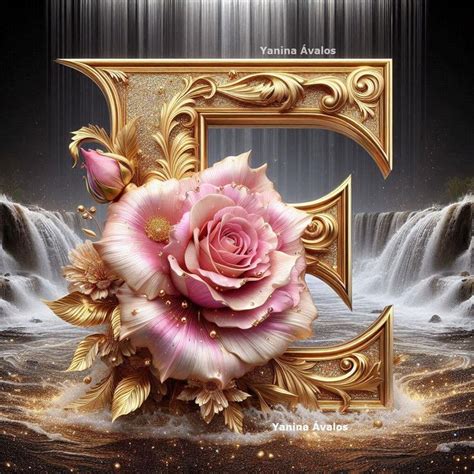 Letra E Rosa Arosada Abecedario Iniciales Letra E Rosa