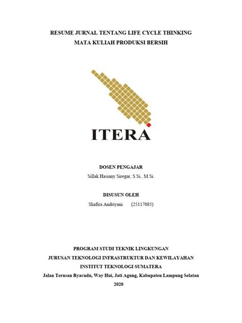 Resume Tentang Life Cycle Thinking Pdf