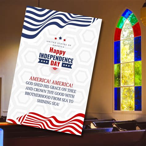 Independence Day July 4th America The Beautiful Patriotic Church
