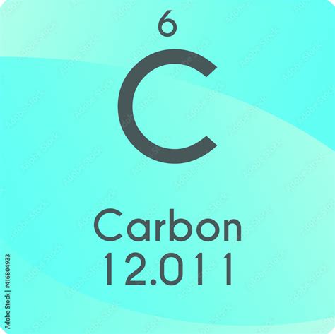 C Carbon Non Reactive Metal Chemical Element Vector Illustration