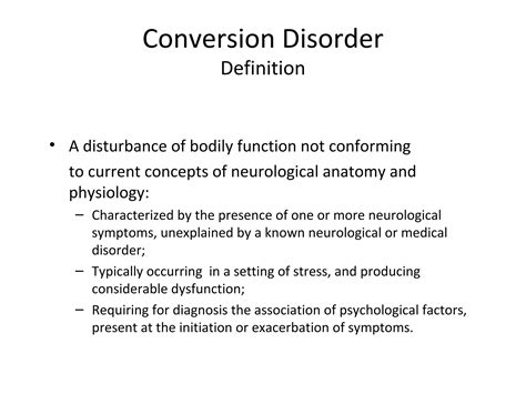 Conversion Disorder Power Point Ppt