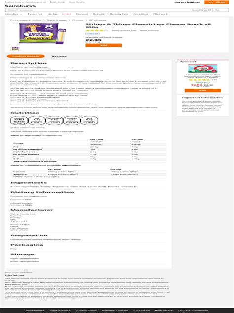 Strings And Things Cheestrings Cheese Snack A Detailed Product Description And Nutritional