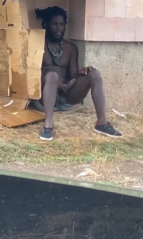 Black Homeless Guy Strokes His Dick