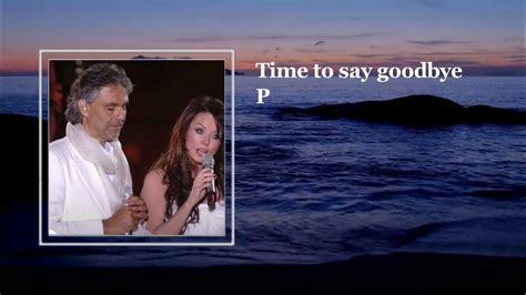 Andrea Bocellisarah Brightman Time To Say Goodbye Lyrics Youtube