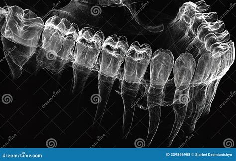 X Ray Of A Human Jaw Showcasing Teeth Alignment And Dental Structure In