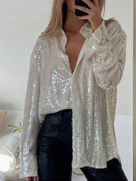 Womens Sequin Sparkly Party Glitter Sequins Sparkly Daily Stylish Long