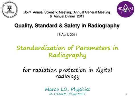 Ppt Standardization Of Parameters In Radiography For Radiation