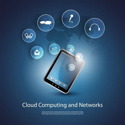 Blue Cloud Computing Concept Design In Editable Vector Format Stock