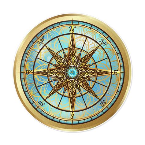 Compass Sticker Waterproof Vinyl Sticker Directional Sticker For Cup