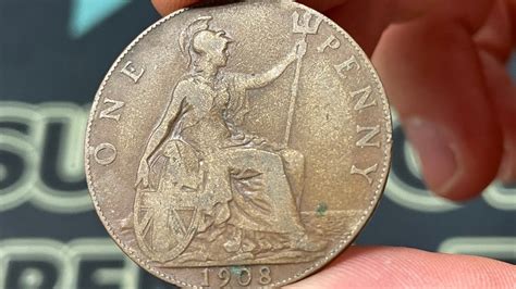 1908 United Kingdom One Penny Coin • Values Information Mintage