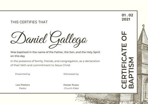 Page 2 Free Custom Printable Baptismal Certificate Templates Canva