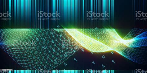 Abstract Technology Visualization Of Wavy Grid Artificial Intelligence Quantum Virtual
