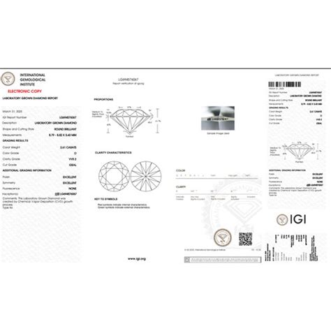 A 261ct Round Brilliant Cut Lab Grown Diamond Colour D Clarity Vvs2