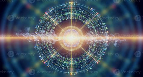 Futuristic Quantum Singularity With Glowing Digital Mandala 70421522