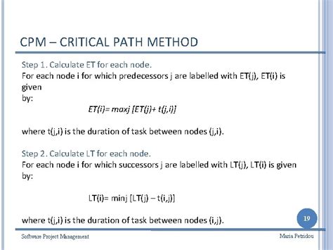 LECTURE PERT DIAGRAMS CPM Project Scheduling