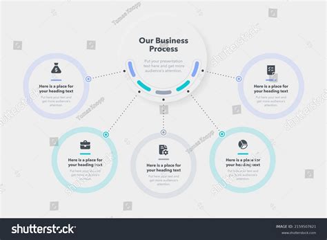 Simple Business Process Template Five Steps Stock Vector Royalty Free
