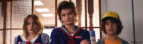Stranger Things 3 Steve Dustin And Robin 6k Wallpaper Download