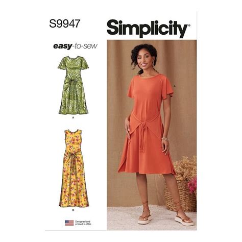 Simplicity S9947 Misses Wrap Style Knit Dress Pattern