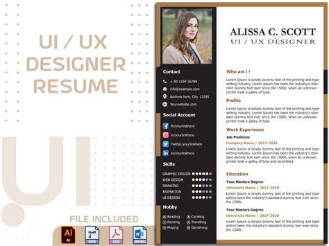 Free Ui Ux Designer Resume Template By Habib Rayhan On Dribbble