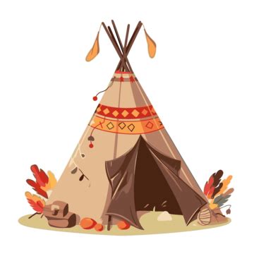 Sticker That Shows A Teepee And Moon Clipart Vector Sticker Design