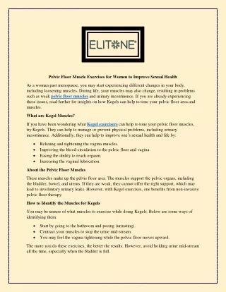 Ppt Pelvic Floor Muscle Exercises For Women To Improve Sexual Health
