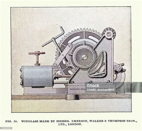 Maritime History Diagram Ships Steam Powered Windlass Or Capstan