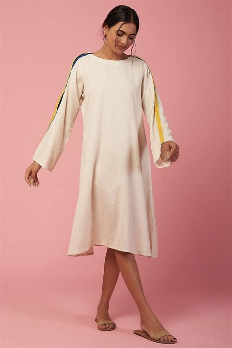 Off White Khadi Cotton Dress By Lugda By Dihi At Pernias Pop Up Shop 2025