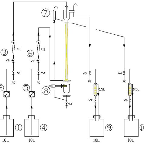Schematic Flow Diagram Of The Pulsed Packed Column Download