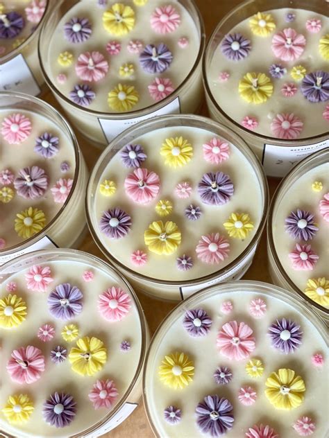 Daisy Flower Candlesoy Candleflower Candle Favorhouse Warming T