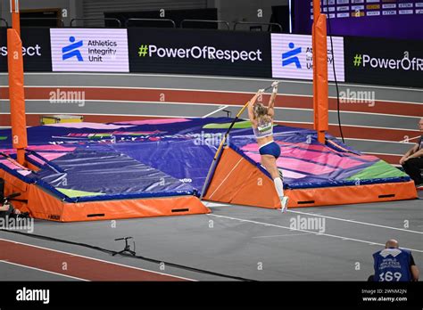 Glasgow Uk 02nd Mar 2024 Molly Chaudery Wins Gold In The Womens Pole Vault At The World