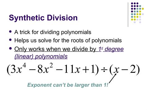 Synthetic Division Notes Ppt