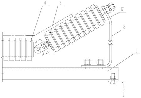 弹簧板缓冲托辊组的制作方法
