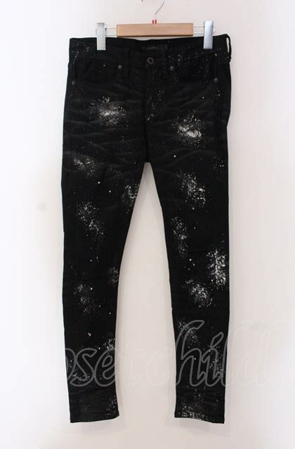 Civarize Sprinkle ペンキ加工ストレッチスキニーデニムパンツ 42 ブラック O 25 05 18 049 Ci Pa