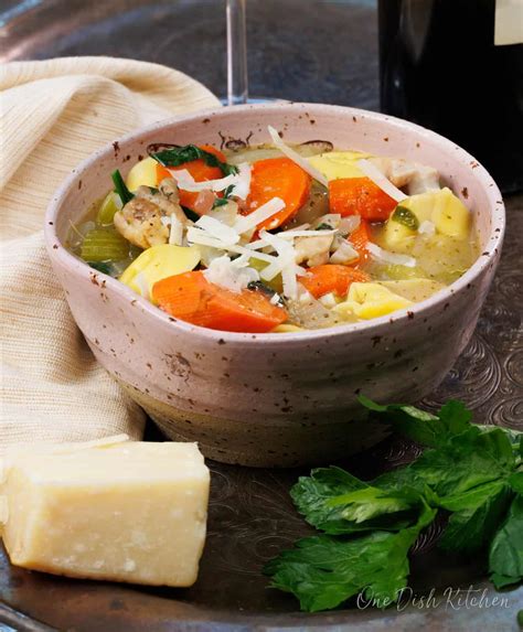 Chicken Tortellini Soup For One One Dish Kitchen