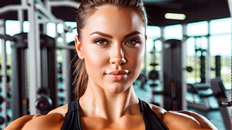 Sexy Brutal Fitness Woman With A Muscular Man In The Gym Sports And