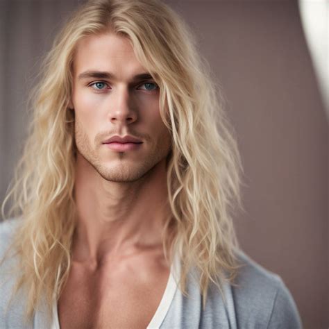 Blonde Long Hair Muscular Athlete Tan Man Stubble By Badgercmyk On