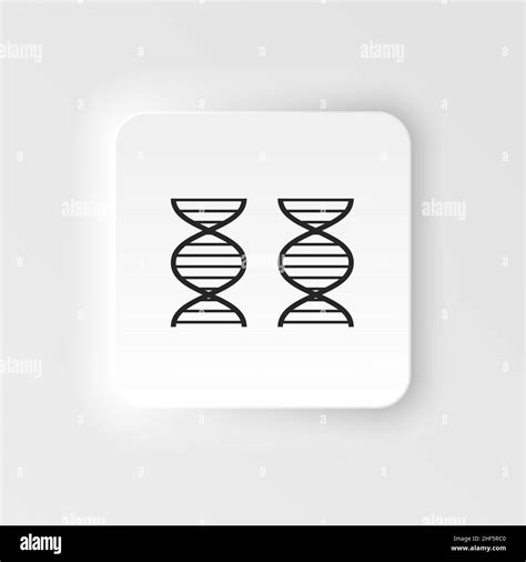 Genome Dna Bioengineering Neumorphic Style Vector Icon Biotechnology